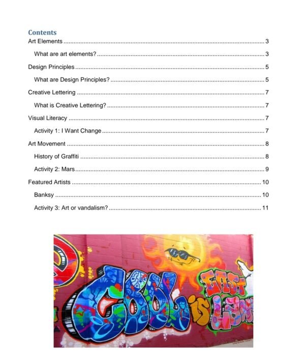 Grade 6 Visual Arts Summary (Term 1 - 4) - TeacherHQ