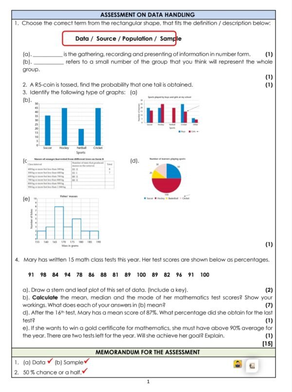 Grade 7 Mathematics Term 3+ 4 Revision - TeacherHQ