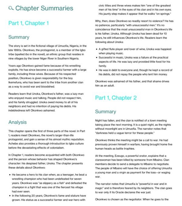Things Fall Apart Study Guide - TeacherHQ