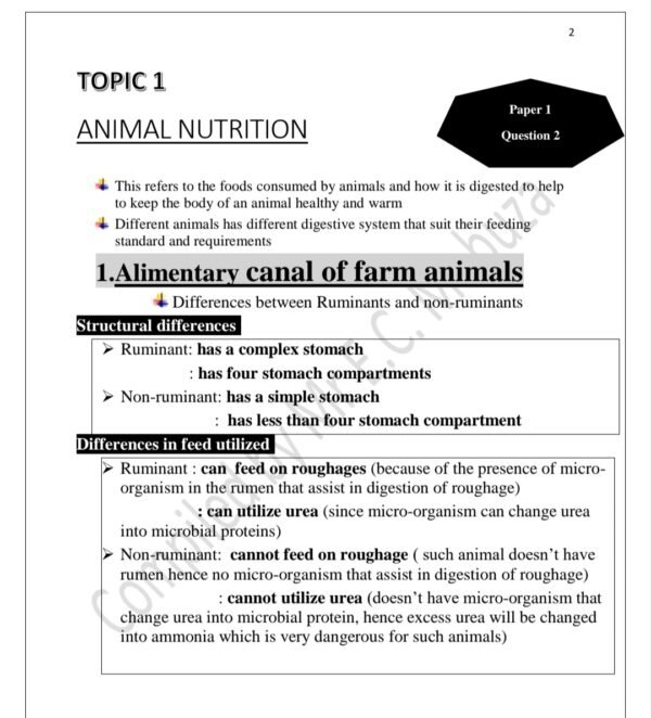 Grade 12 Agricultural Sciences Class Notes - TeacherHQ